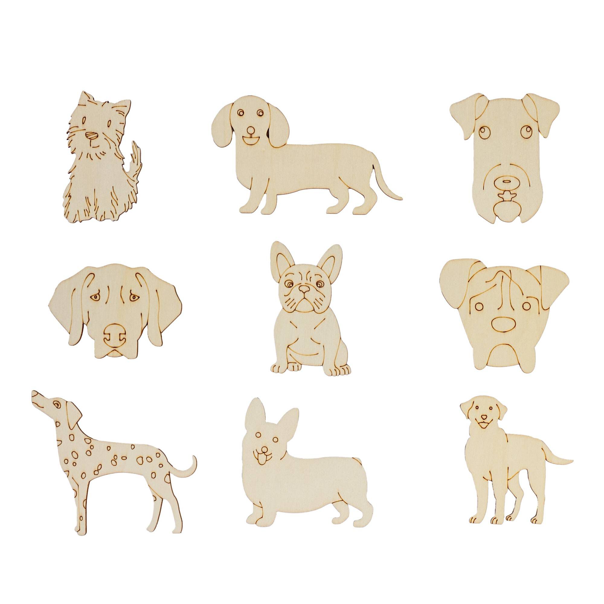 Decorate Your Own Dog Wooden Shapes 9 Pack | Hobbycraft