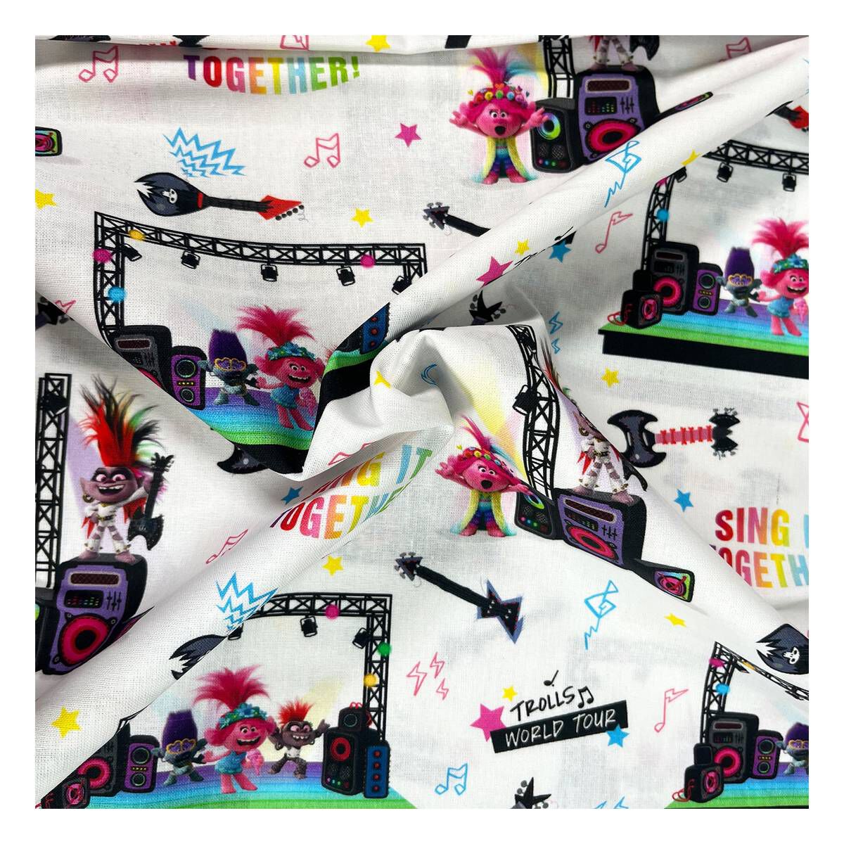 Trolls World Tour Cotton Fabric by the Metre | Hobbycraft