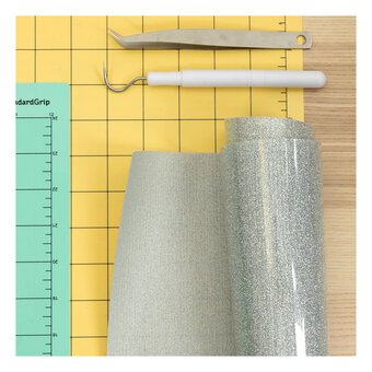 Siser Silver Glitter Heat Transfer Vinyl 30cm x 50cm | Hobbycraft