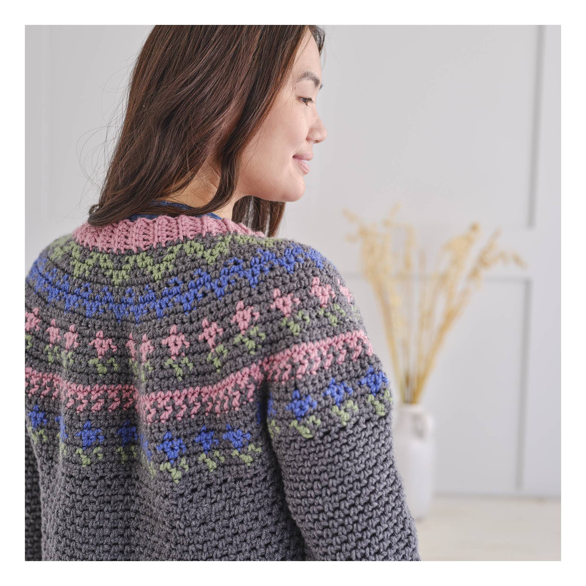 Knitcraft Crochet Flower Fair Isle Cardigan Digital Pattern 0359 | Hobbycraft