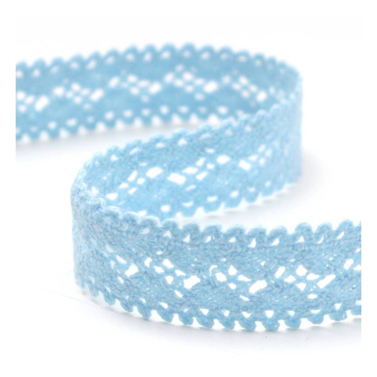 Blue Cotton Lace Ribbon 18mm x 5m | Hobbycraft