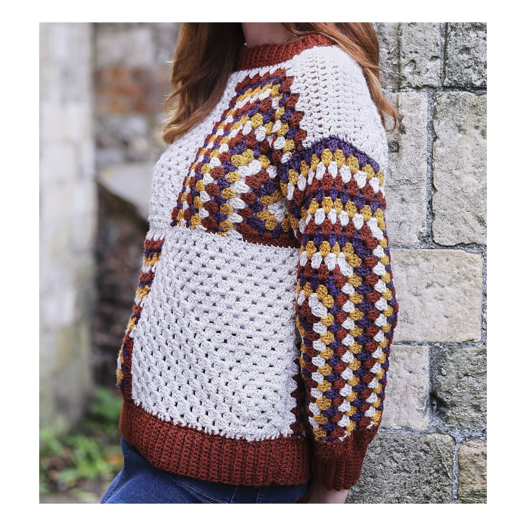Knitcraft Granny Square Jumper Digital Pattern 0354 | Hobbycraft