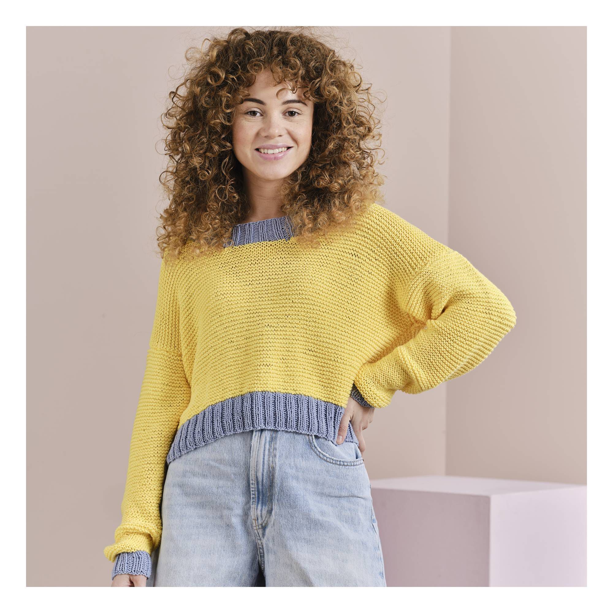 Knitcraft Relaxed Colour Block Jumper Digital Pattern 0180 | Hobbycraft
