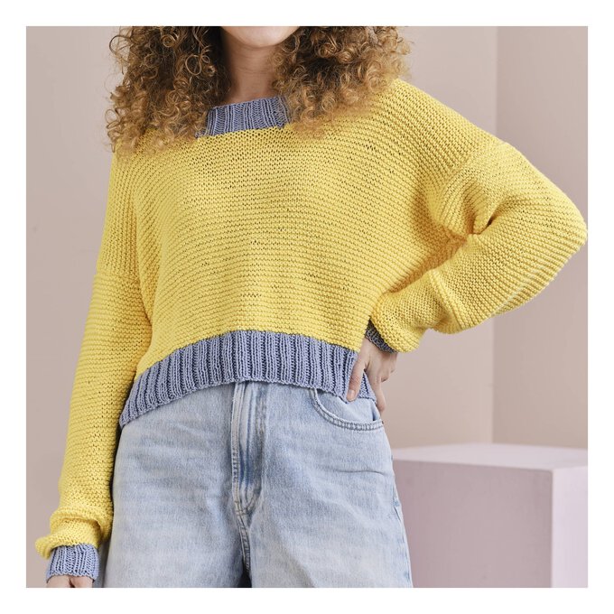 Knitcraft Relaxed Colour Block Jumper Digital Pattern 0180 | Hobbycraft