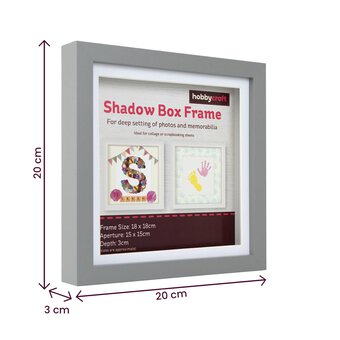 Grey Shadow Box Frame 18cm x 18cm | Hobbycraft
