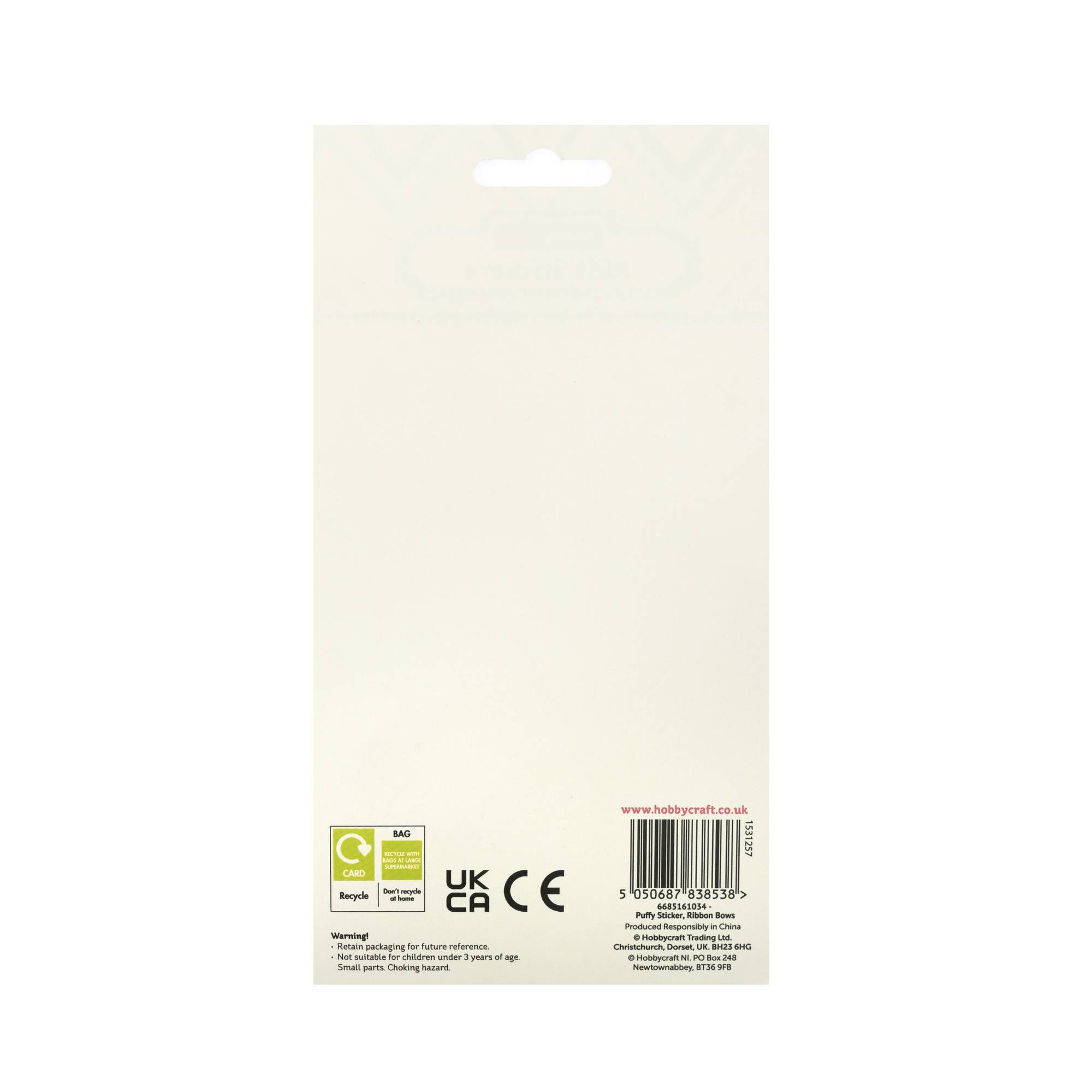 Ribbon Bow Puffy Stickers | Hobbycraft