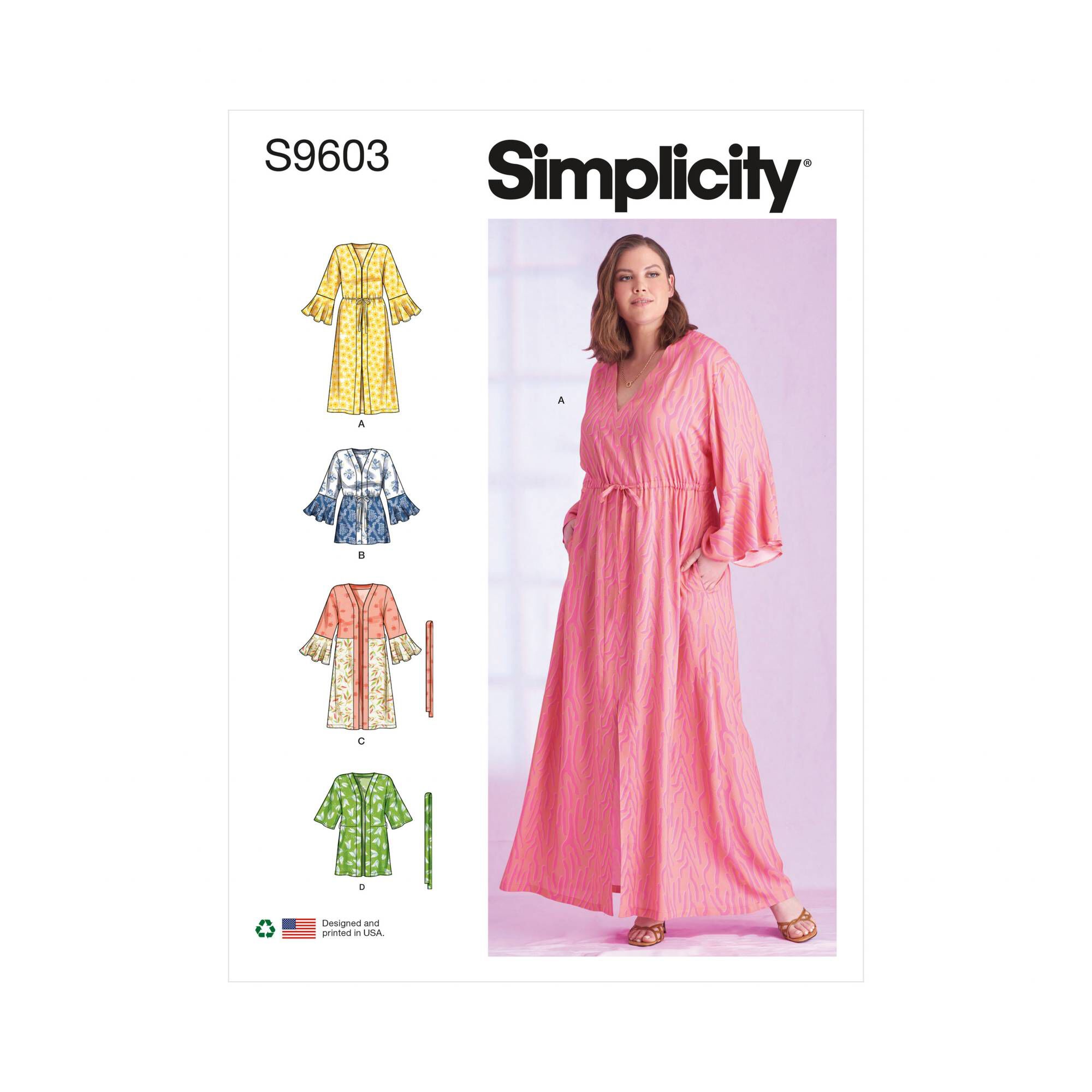 Simplicity Caftans and Wraps Sewing Pattern S9603 (18-24) | Hobbycraft