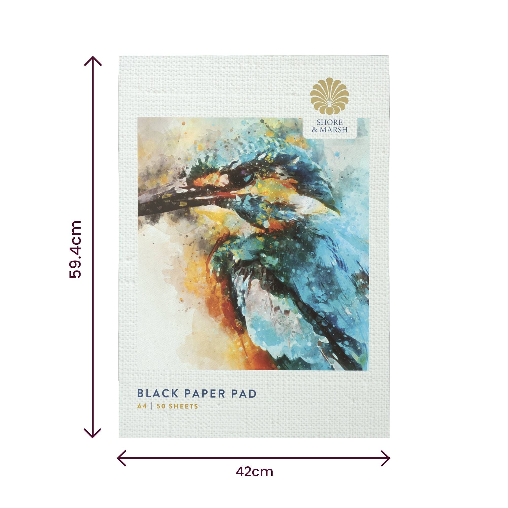 Shore & Marsh Black Paper Pad A4 50 Sheets | Hobbycraft