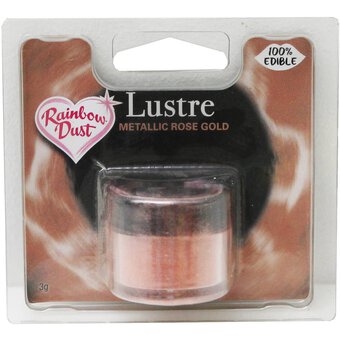 Rainbow Dust Rose Gold Edible Lustre Powder 3g | Hobbycraft