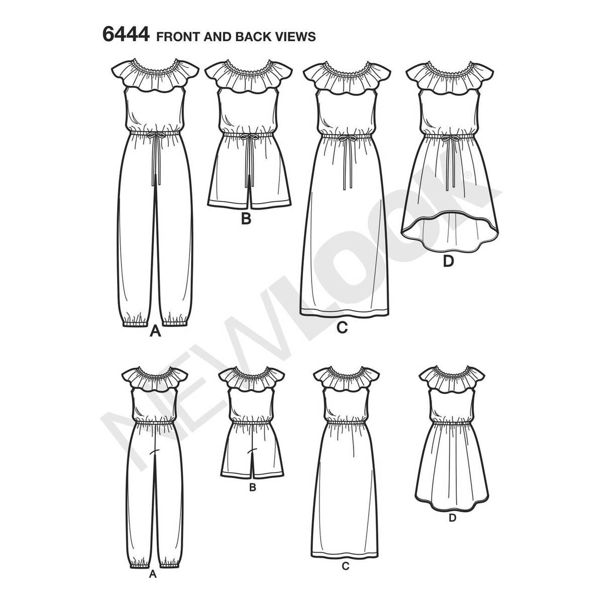 New Look Child's Dress and Jumpsuit Sewing Pattern 6444 | Hobbycraft