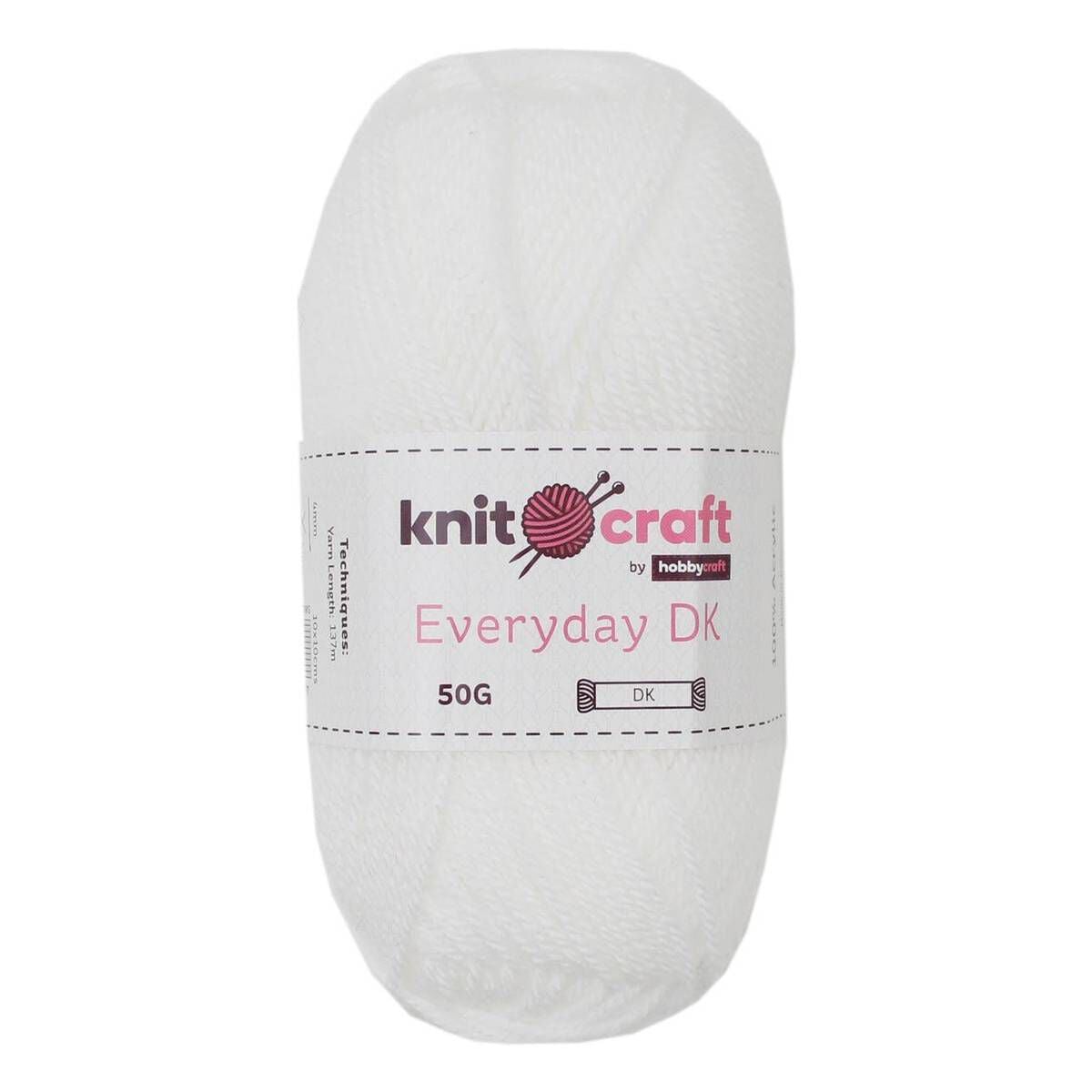Knitcraft White Everyday DK Yarn 50g | Hobbycraft