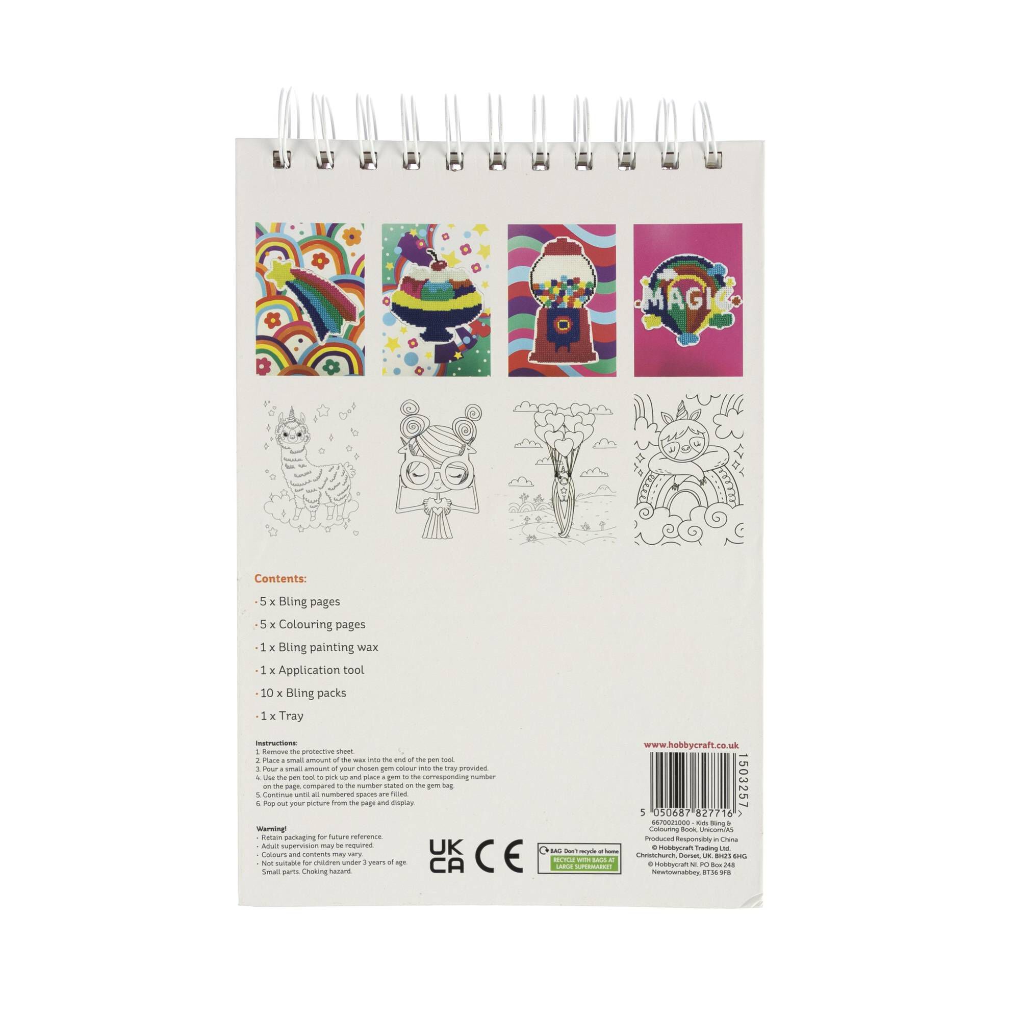 Unicorn Bling Colouring Book | Hobbycraft