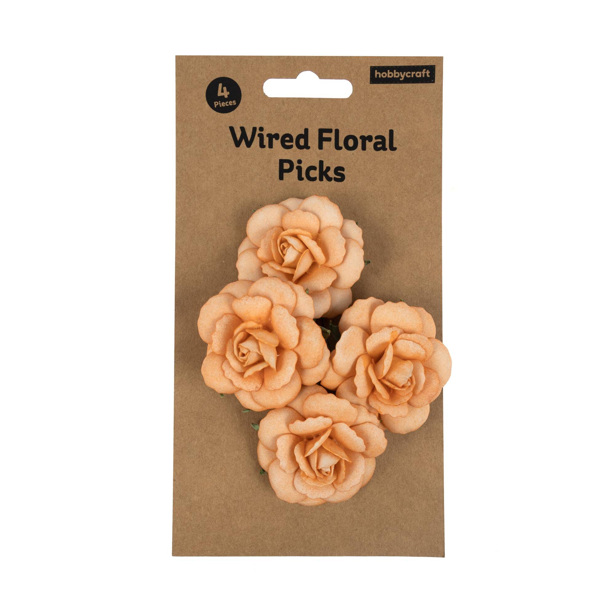 Champagne Clara Flower Wired Floral Picks 4 Pieces | Hobbycraft