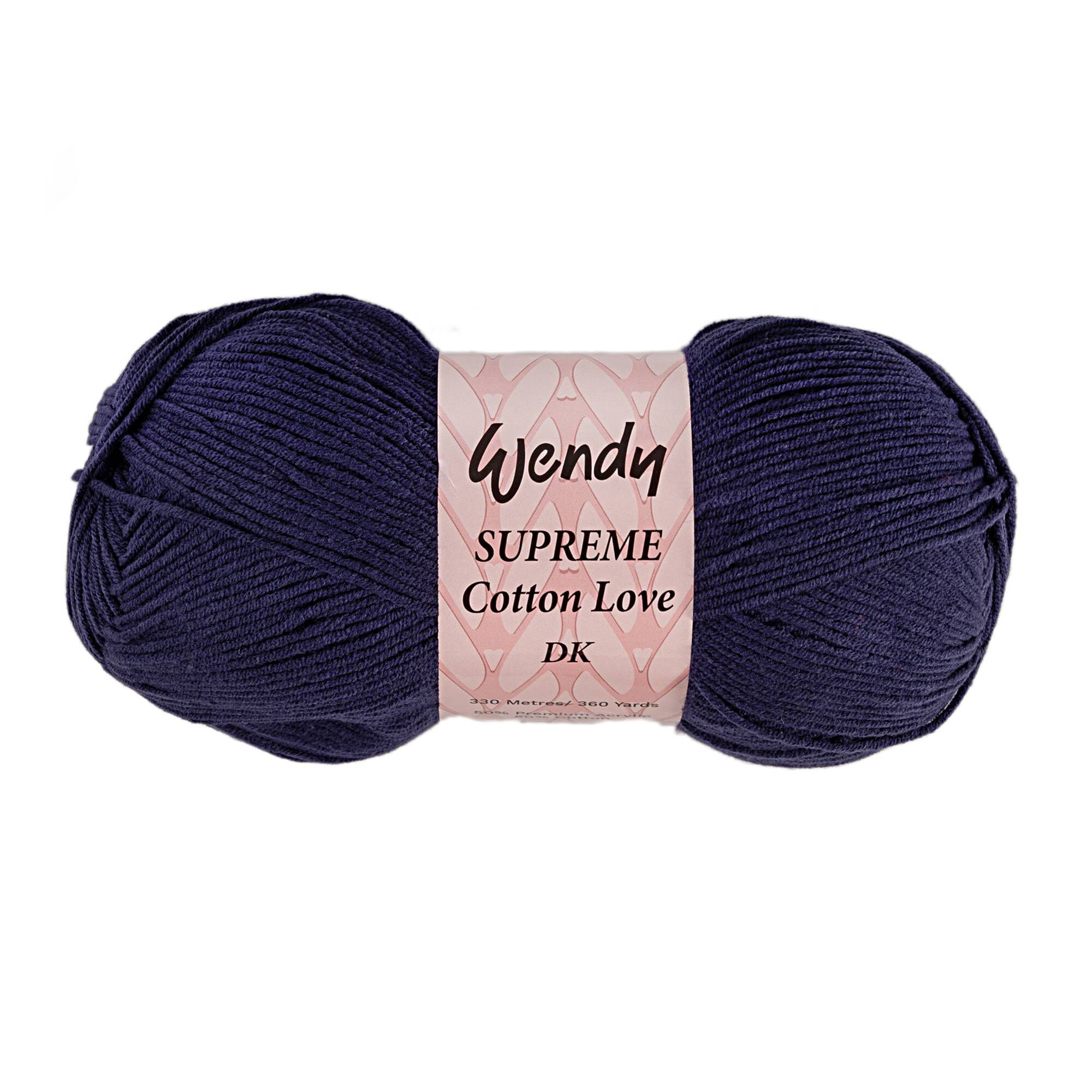 Wendy Navy Supreme Cotton Love DK Yarn 100g | Hobbycraft