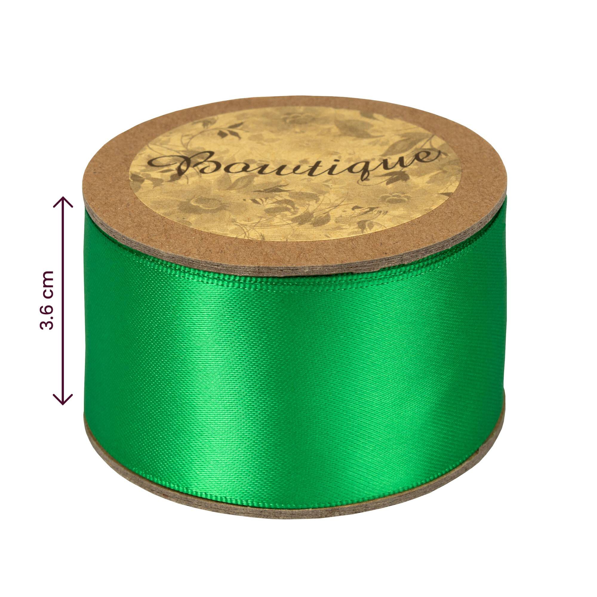 Green Double-Faced Satin Ribbon 36mm x 5m | Hobbycraft