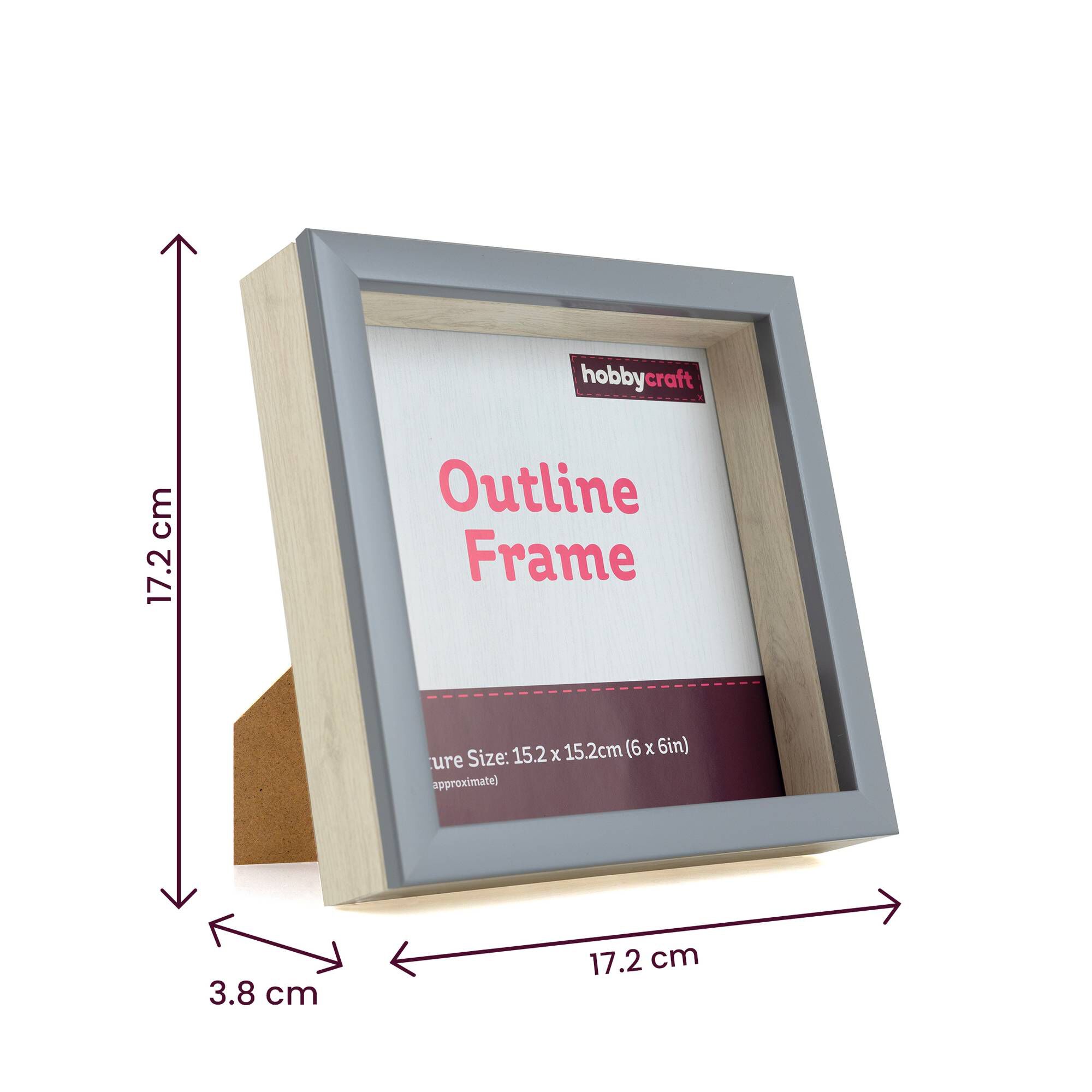 Grey Outline Frame 15cm x 15cm | Hobbycraft