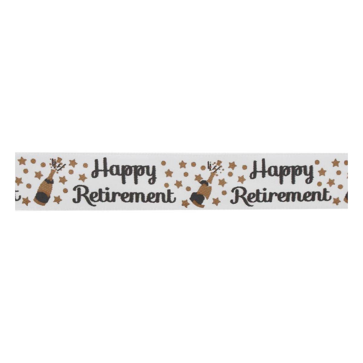 Happy Retirement Satin Ribbon 16mm x 4m | Hobbycraft