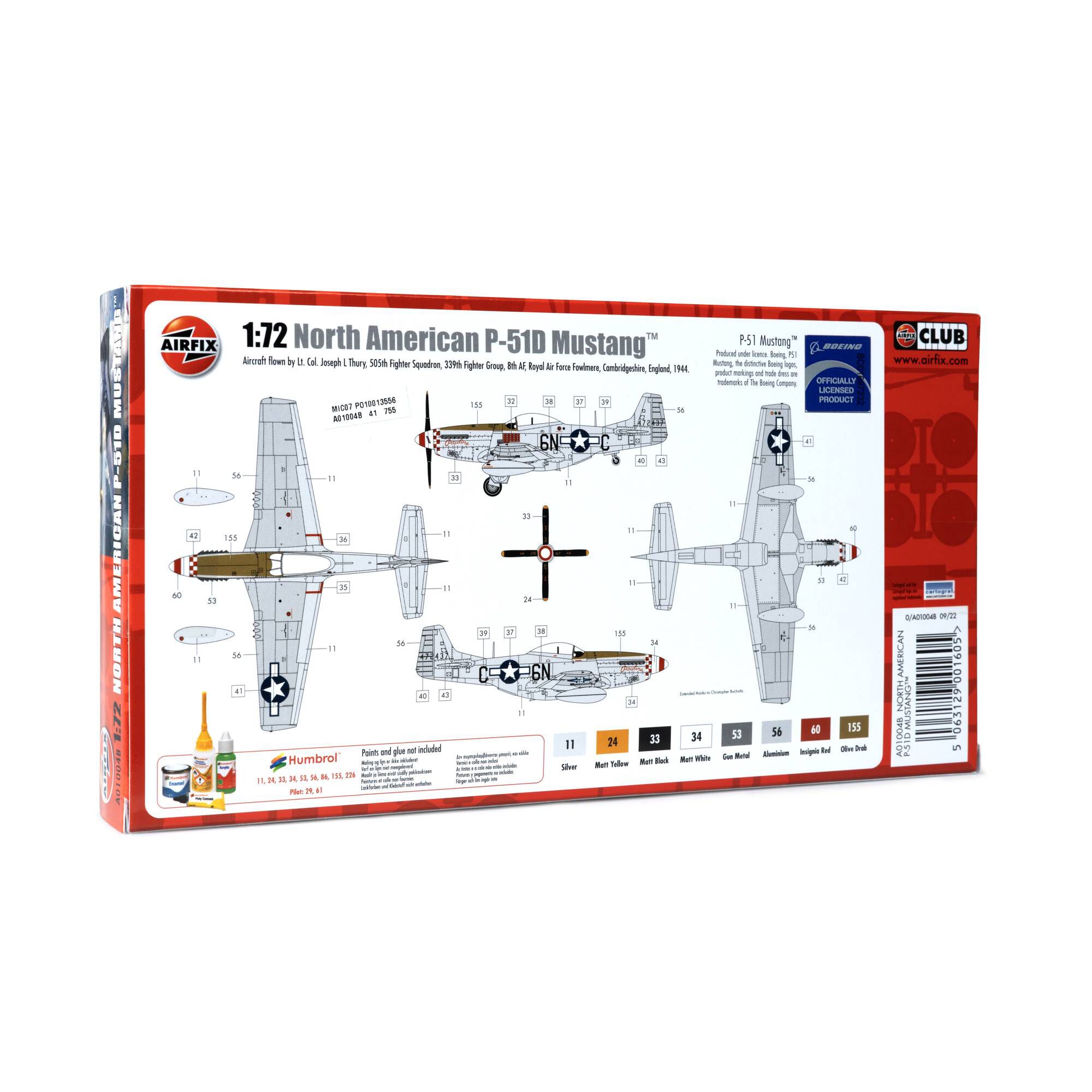 Airfix North American P-51D Mustang Model Kit 1:72 | Hobbycraft