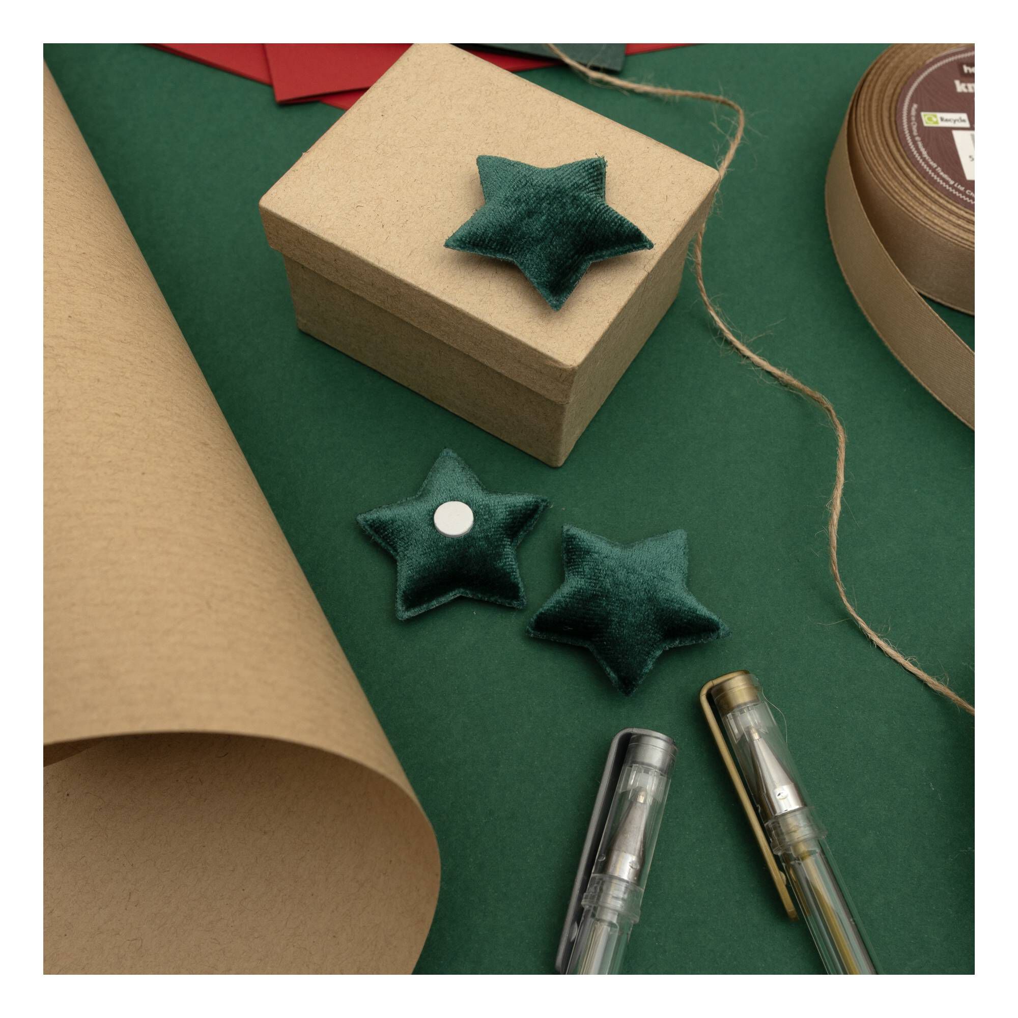 Green Velvet Star Embellishments 4 Pack | Hobbycraft