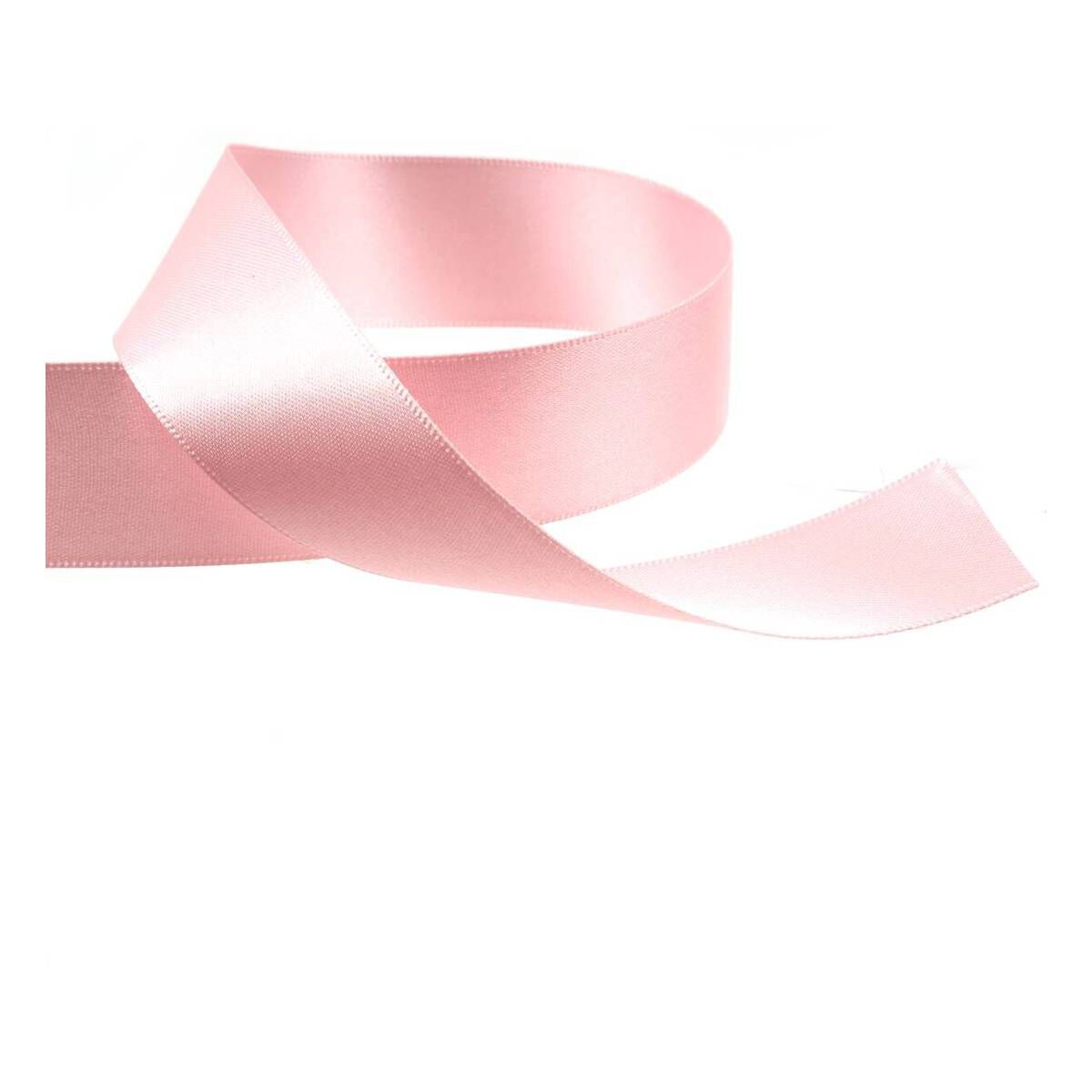 Light Pink Double-Faced Satin Ribbon 24mm x 5m | Hobbycraft