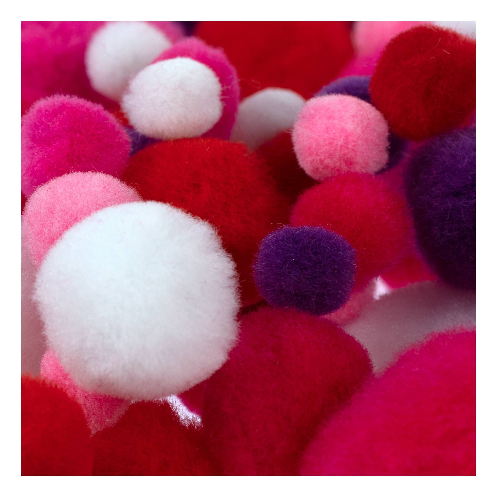 Pink and Purple Pom Poms 100 Pack | Hobbycraft