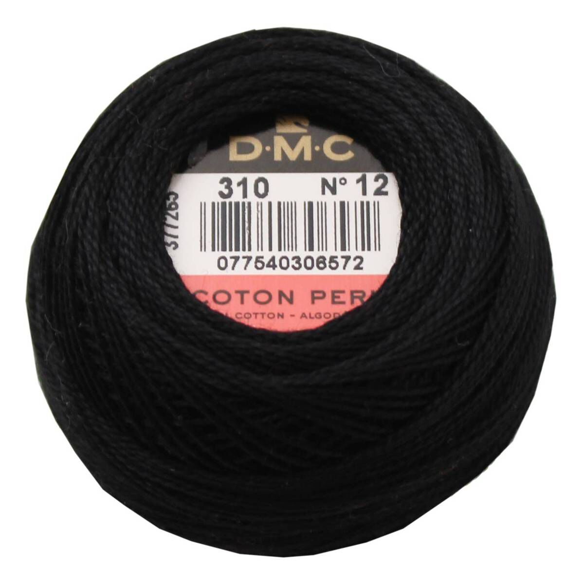 DMC Black Pearl Cotton Thread on a Ball 120m (310) | Hobbycraft