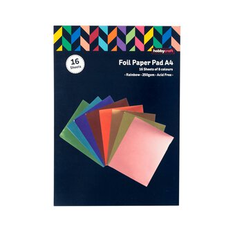 Rainbow Foil Paper Pad A4 16 Pack | Hobbycraft