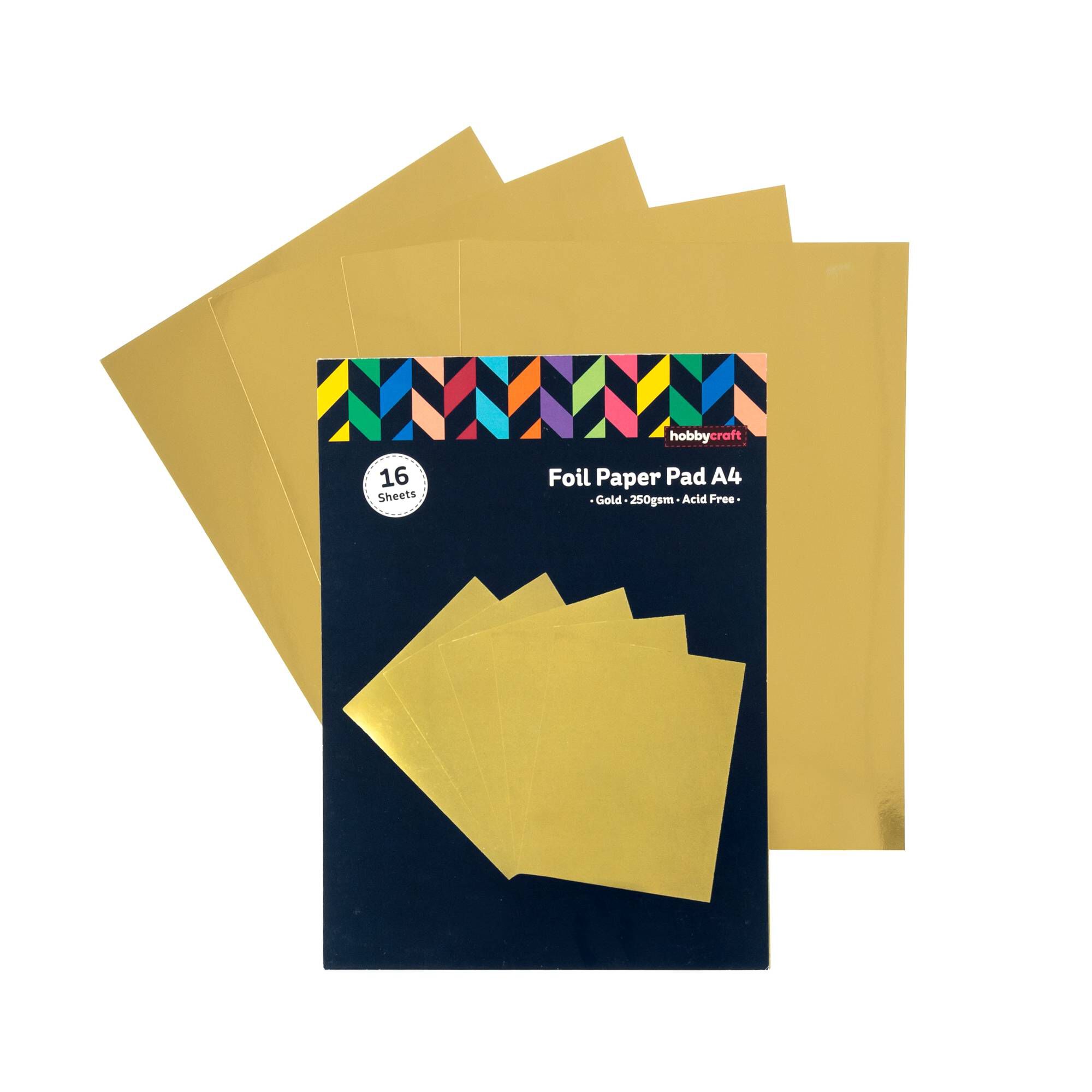Gold Foil Paper Pad A4 16 Pack | Hobbycraft