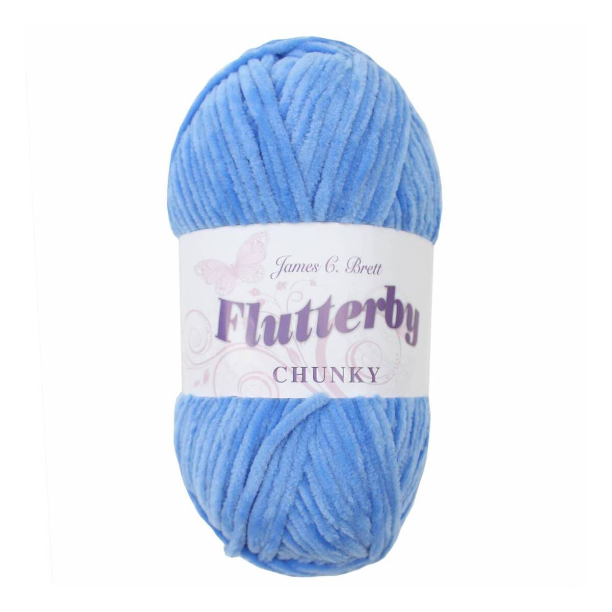James C Brett Cobalt Blue Flutterby Chunky Yarn 100 g | Hobbycraft