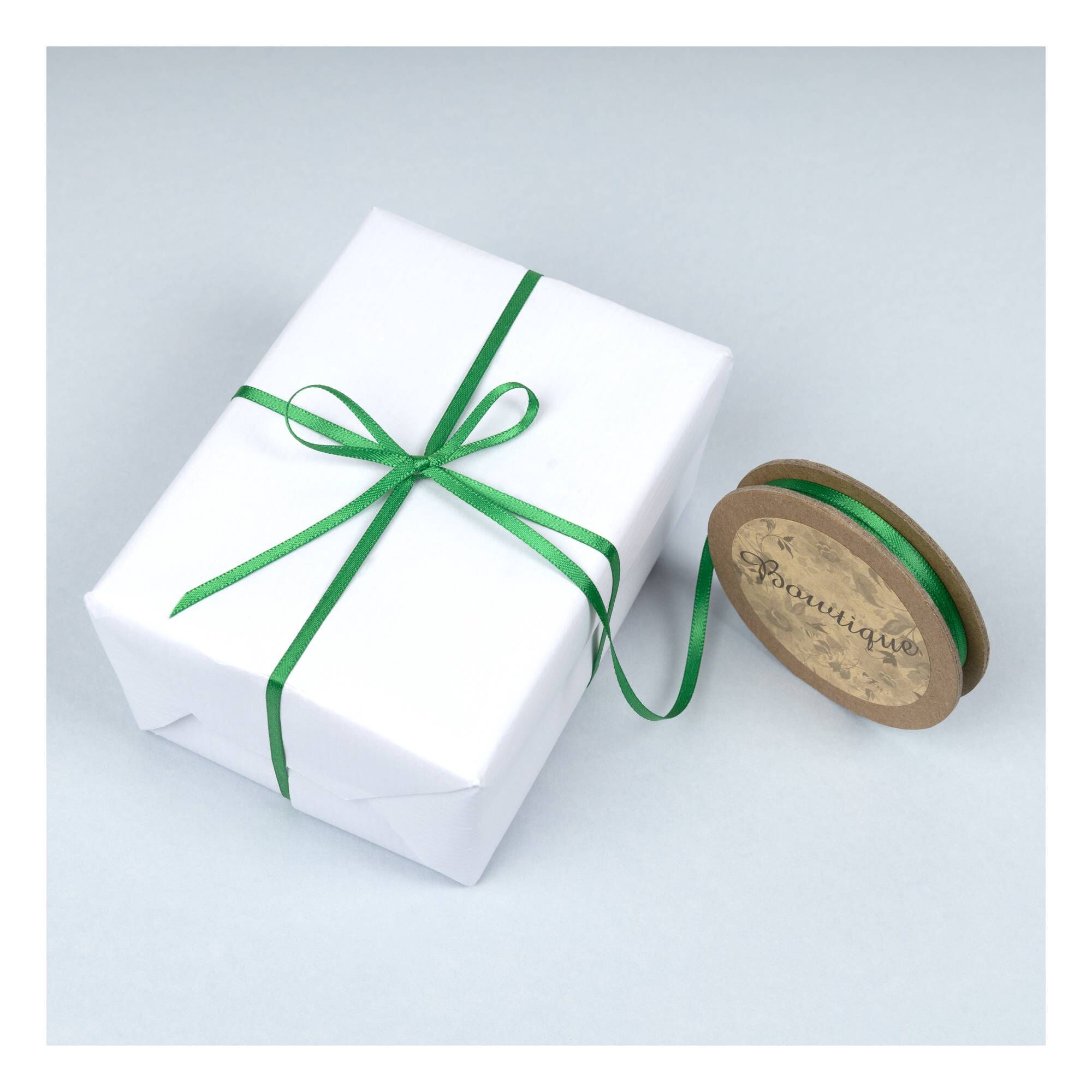 Green Double-Faced Satin Ribbon 3mm x 5m | Hobbycraft