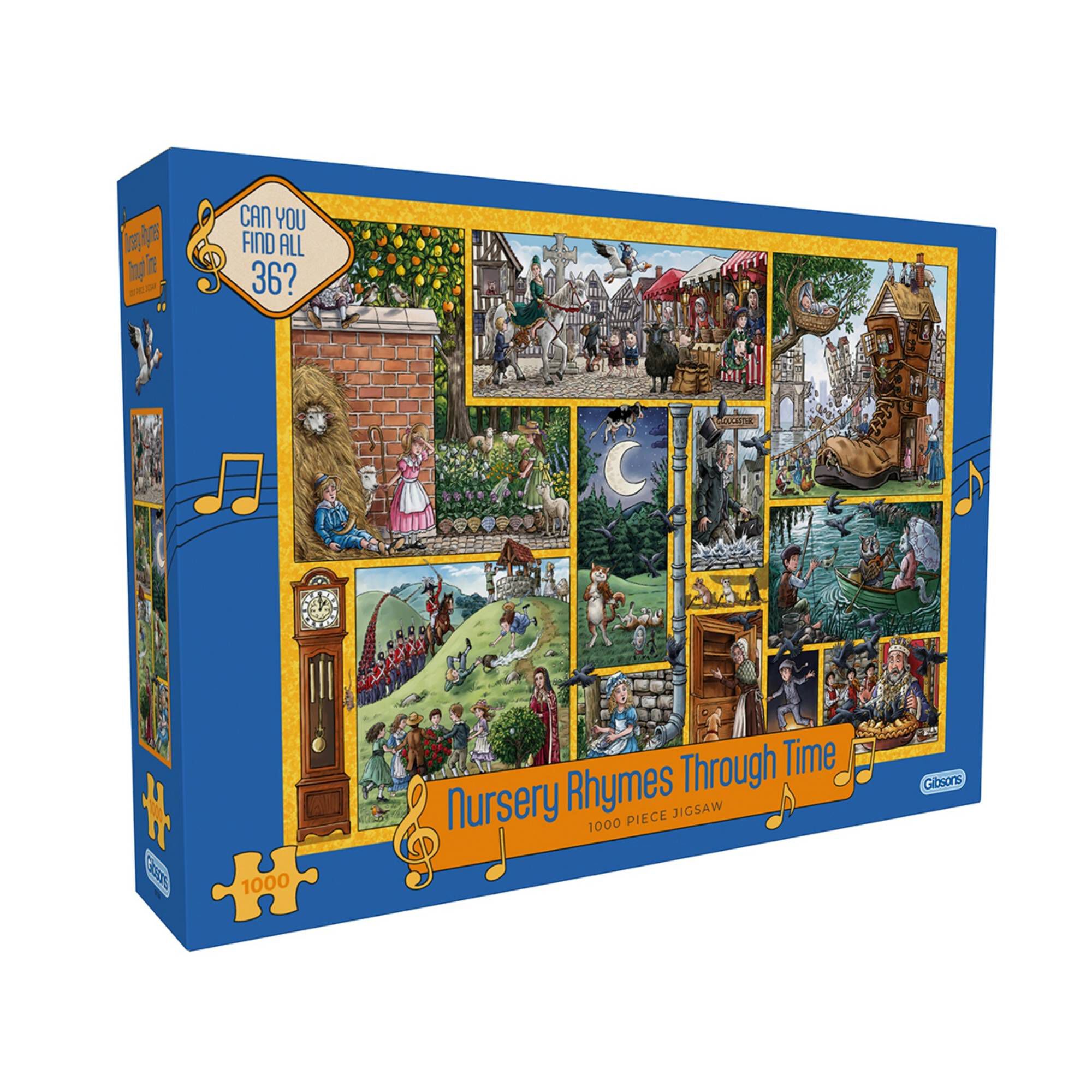 Gibsons Nursery Rhymes Through Time Jigsaw Puzzle 1000 Pieces | Hobbycraft