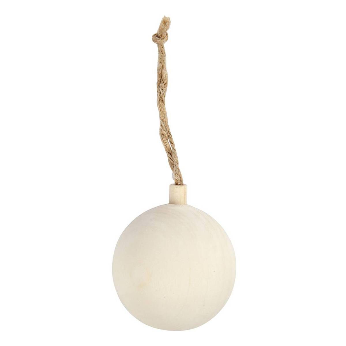 Wooden Hanging Bauble 5.5cm | Hobbycraft