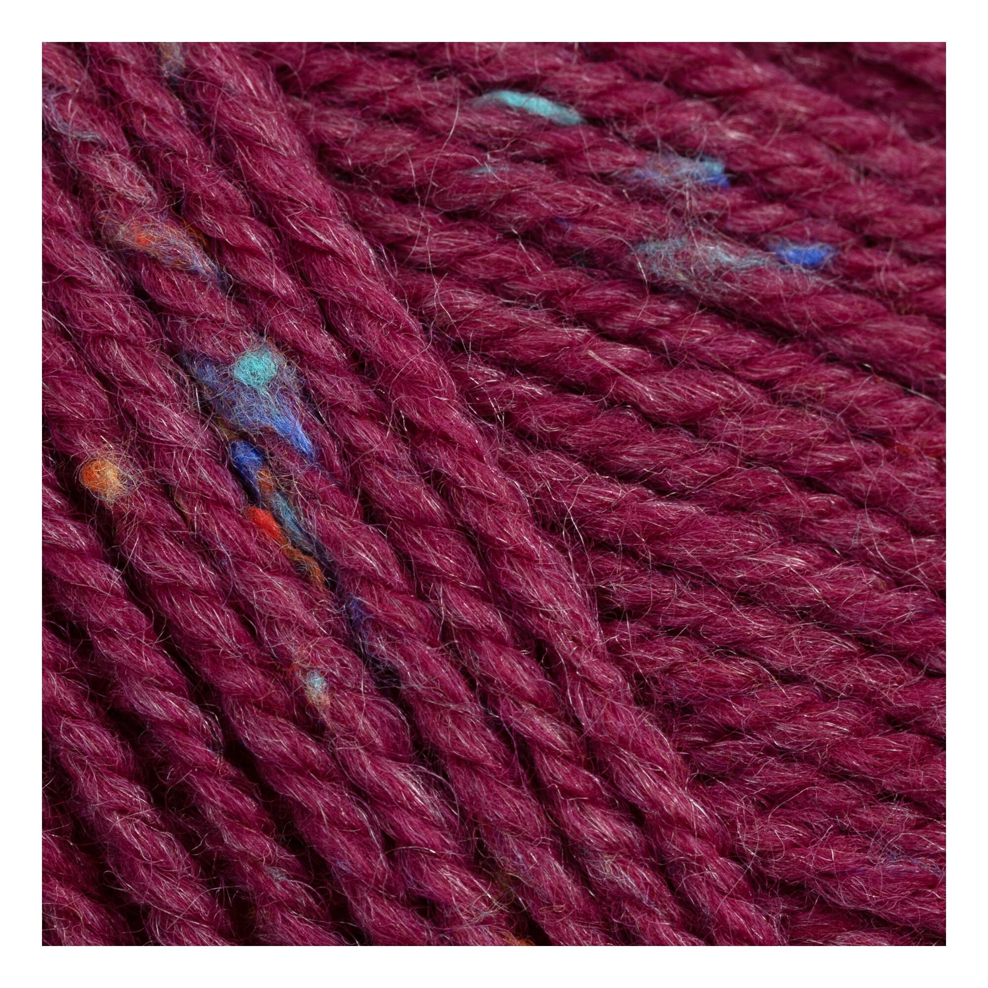 James C Brett Raspberry Rustic Aran Tweed 400g | Hobbycraft