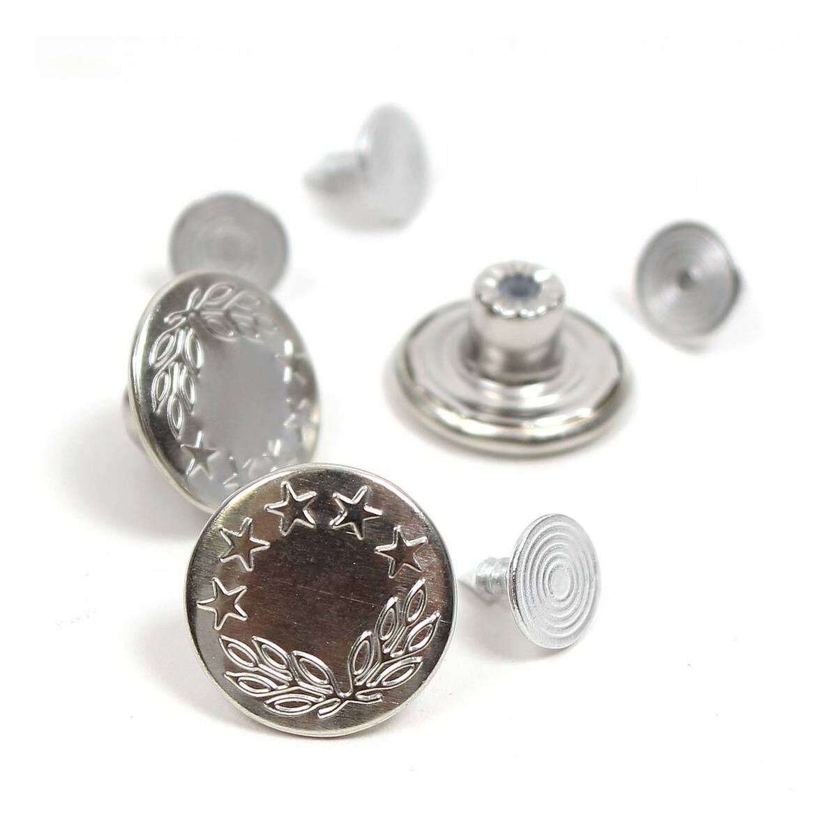 Hemline Silver Basic Jeans Button 3 Pack | Hobbycraft