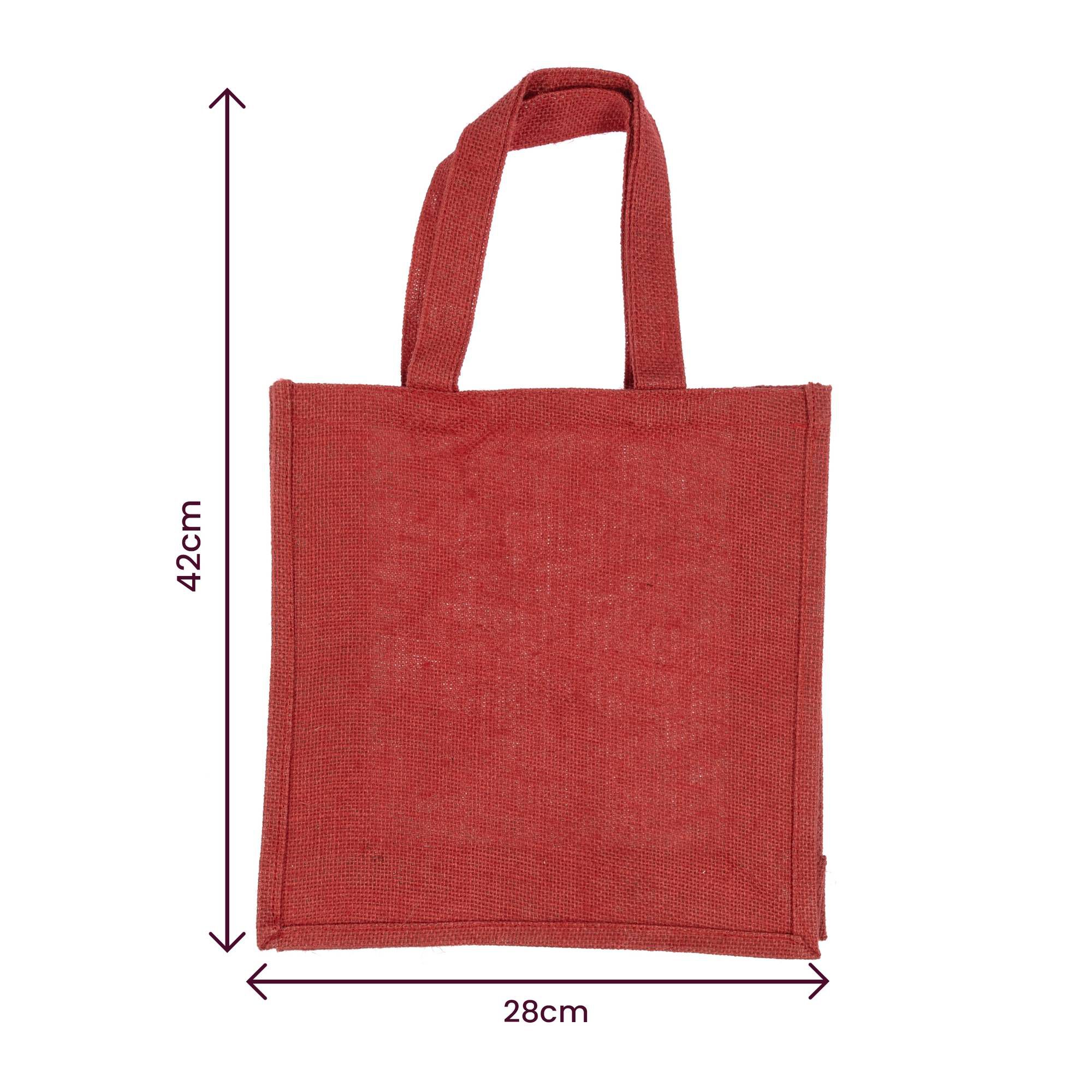 Red Jute Bag 28cm x 28cm x 10cm | Hobbycraft