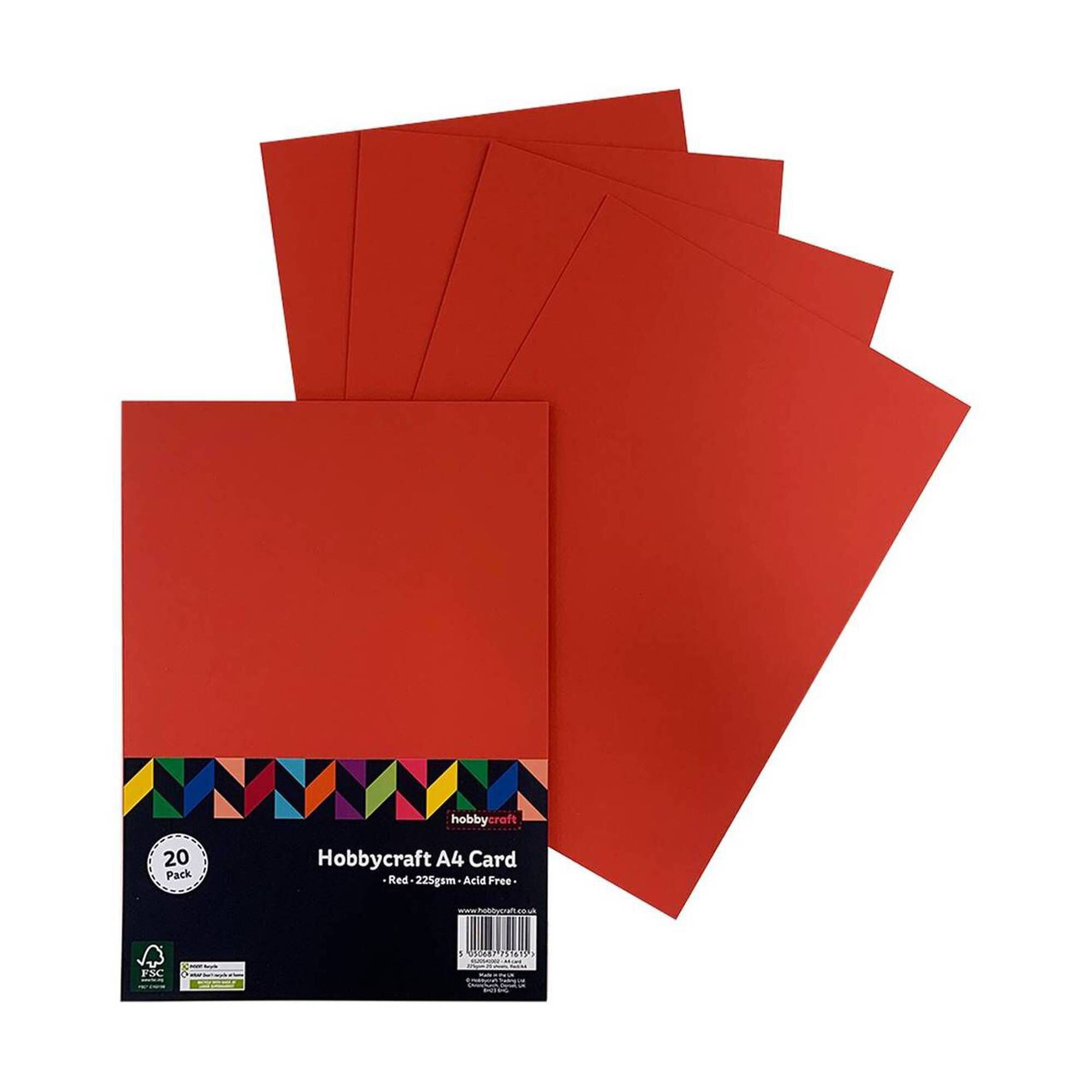 Red Card A4 20 Pack | Hobbycraft