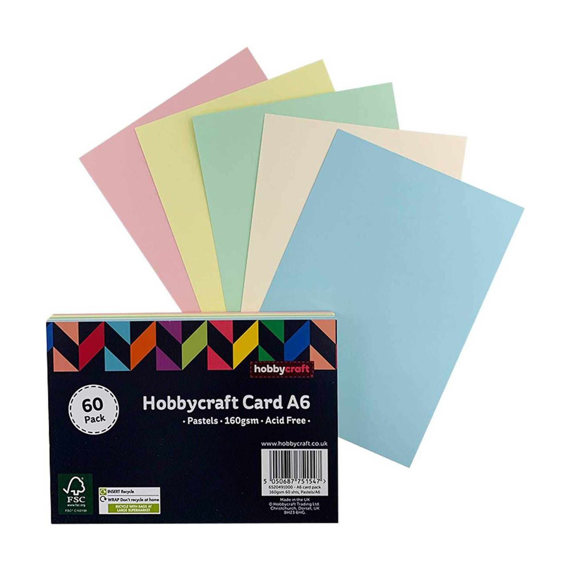 Pastel Card A6 60 Pack | Hobbycraft