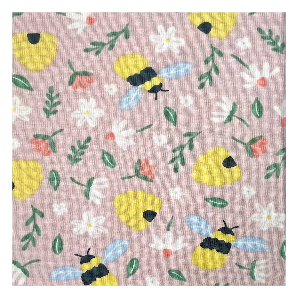 Bees Cotton Spandex Jersey Fabric by the Metre | Hobbycraft