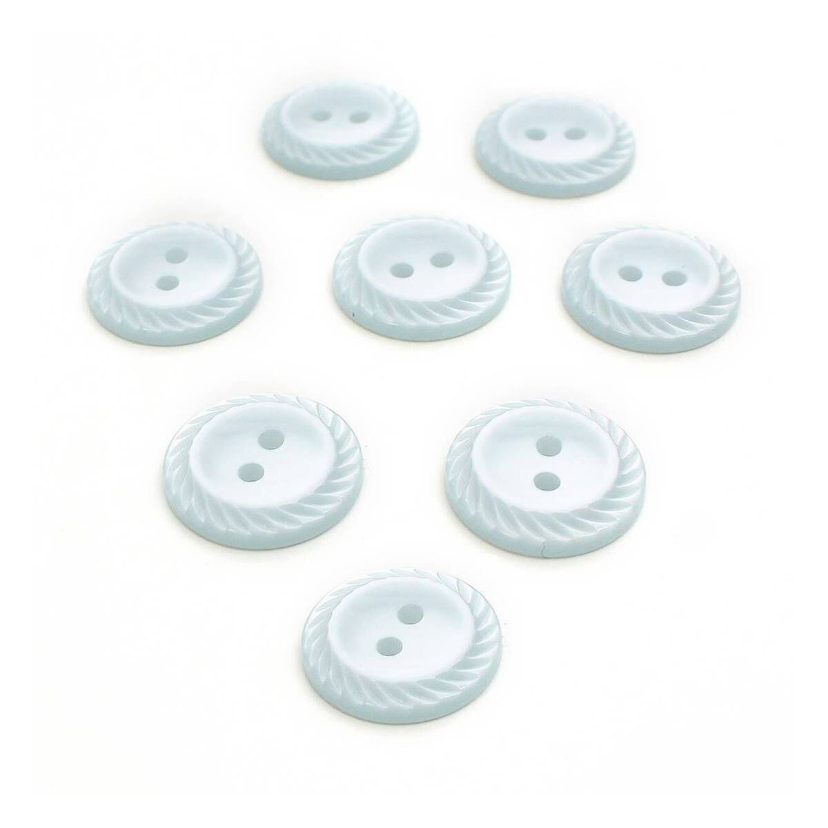 Hemline Baby Blue Basic Cut Edge Button 8 Pack | Hobbycraft