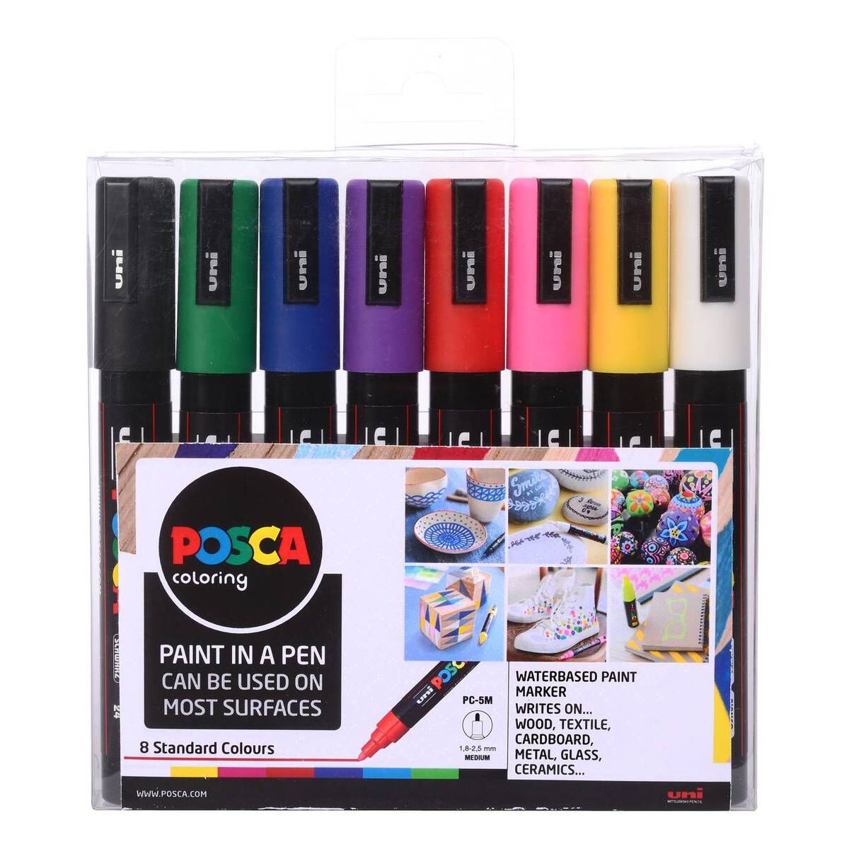 Uni-ball Posca PC-5M Marker Pens Starter Set 8 Pack | Hobbycraft