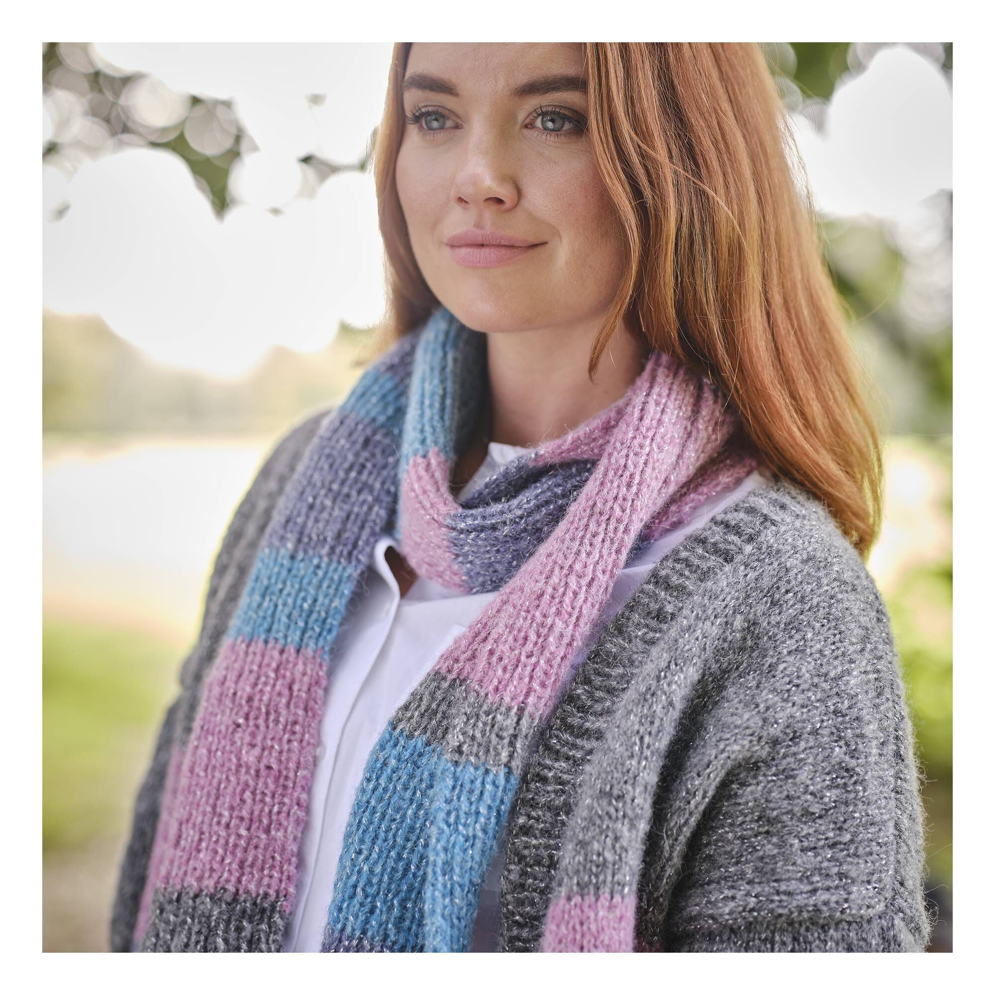 Knitcraft Stripe Cardigan and Scarf Digital Pattern 0350 | Hobbycraft