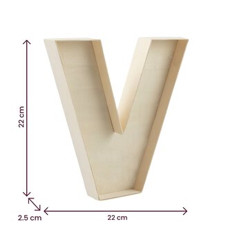 Wooden Fillable Letter V 22cm | Hobbycraft