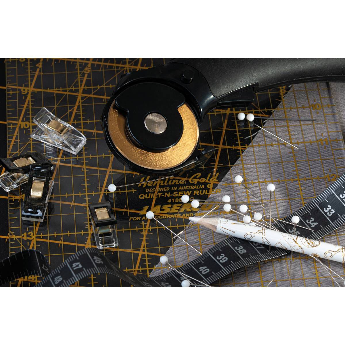 Hemline Gold White Plastic Head Pins 38mm 60 Pack | Hobbycraft