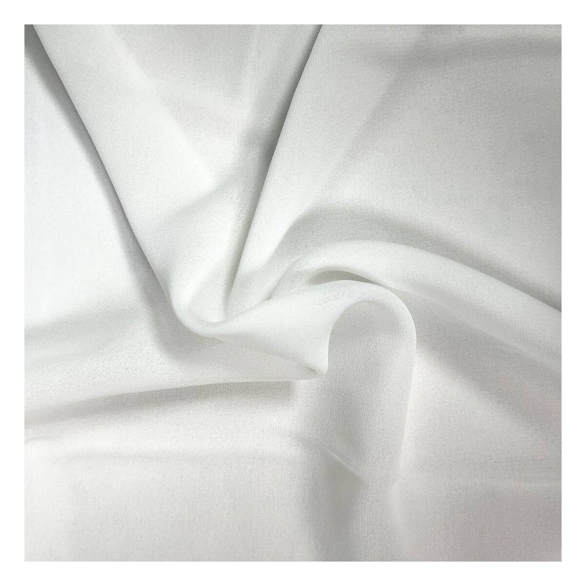 White Crepe Georgette Fabric by the Metre | Hobbycraft