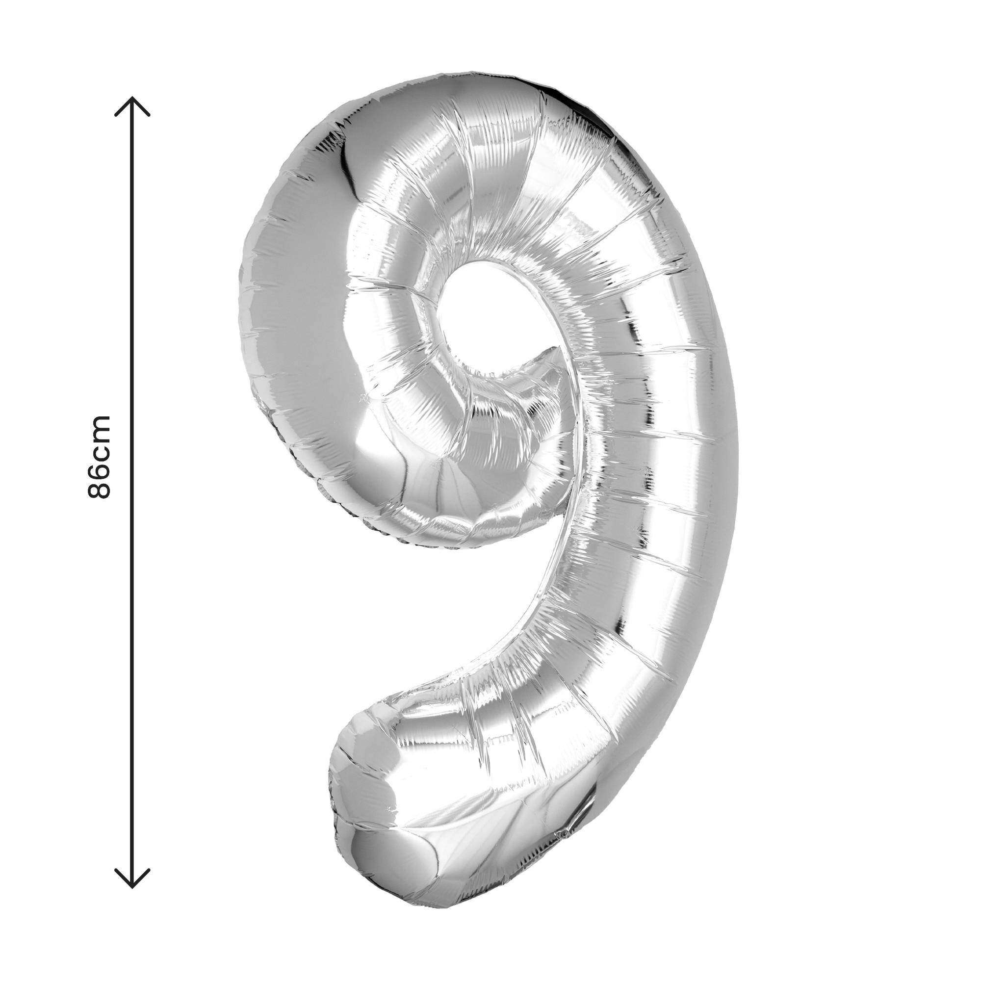 Extra Large Silver Foil Number 9 Balloon | Hobbycraft