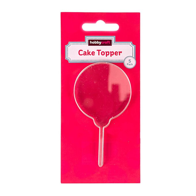 Clear Round Acrylic Cake Toppers 5cm x 9cm 5 Pack | Hobbycraft