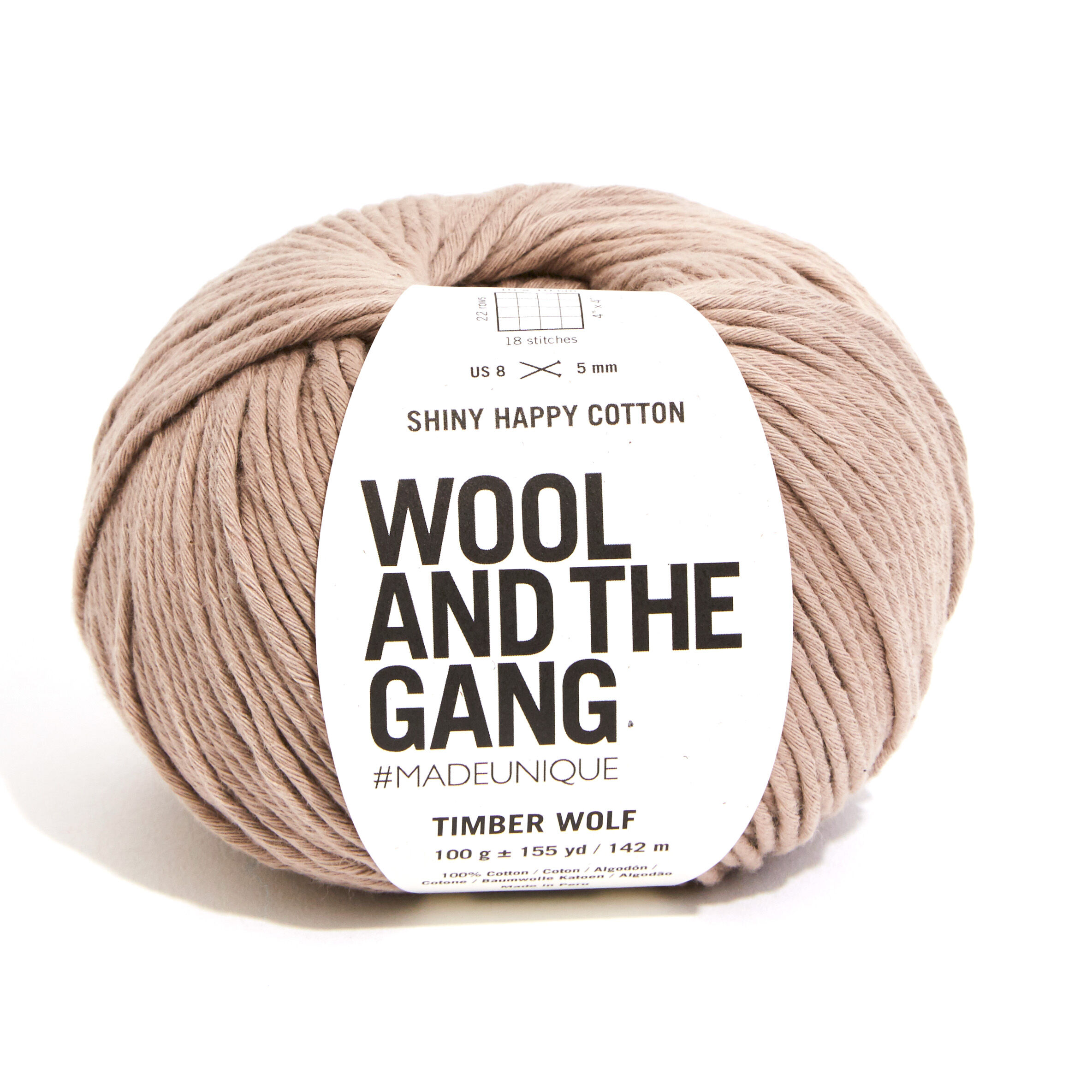 Wool and the Gang Timber Wolf Shiny Happy Cotton 100g | Hobbycraft