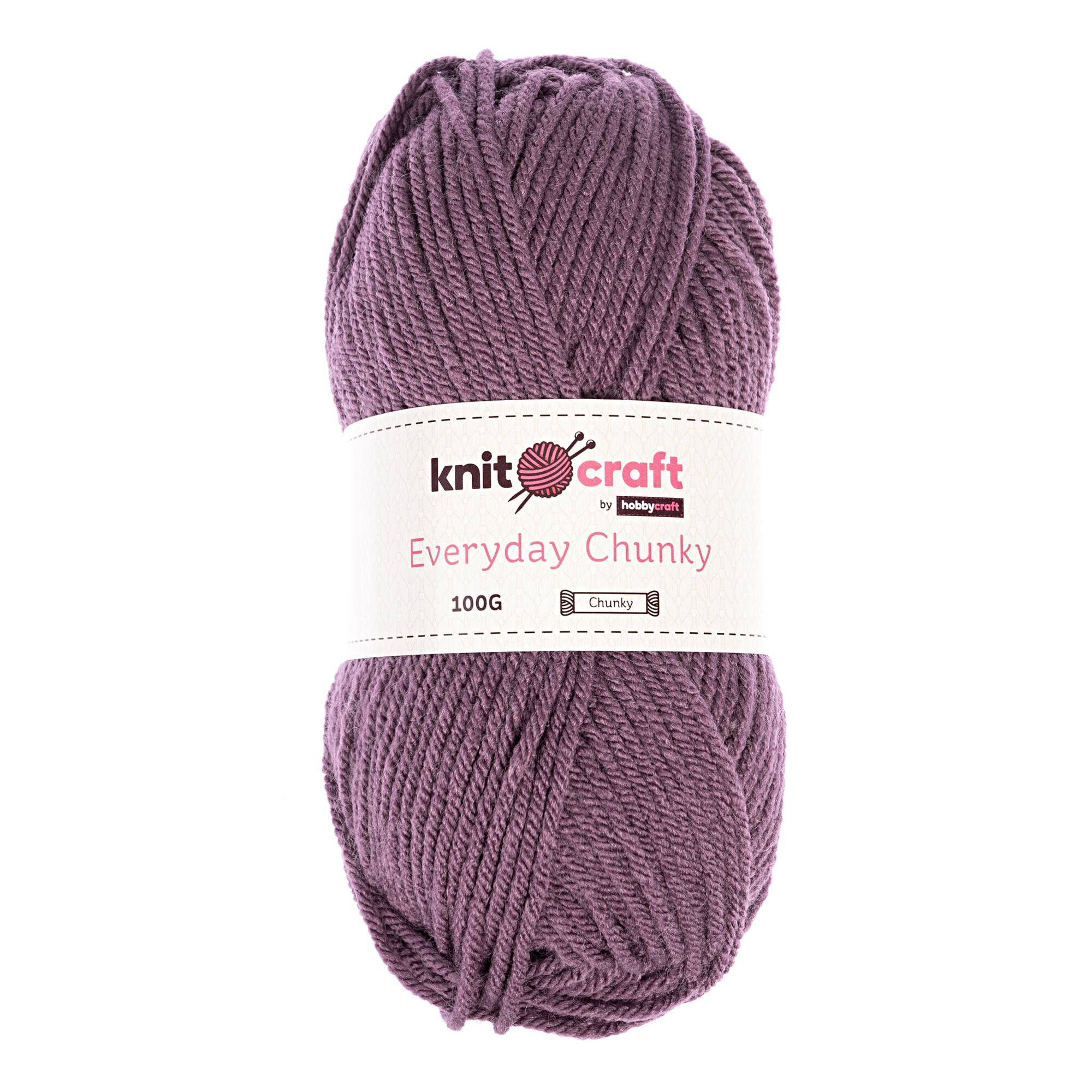 Knitcraft Purple Everyday Chunky Yarn 100g | Hobbycraft
