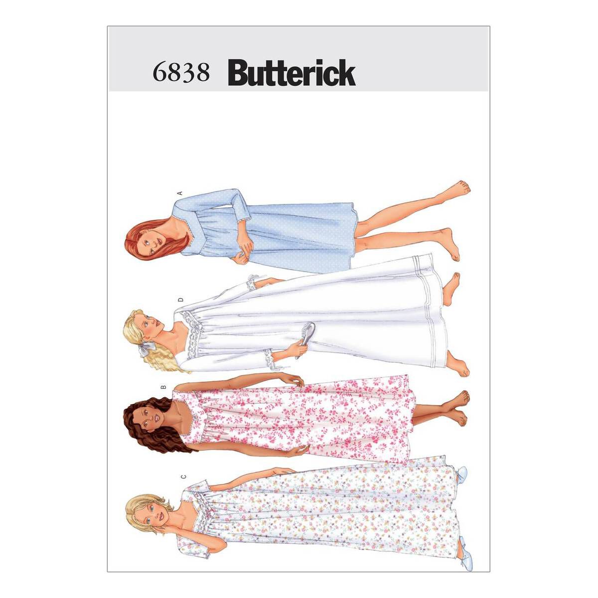 Butterick Petite Nightgown Sewing Pattern 6838 (XS-M) | Hobbycraft