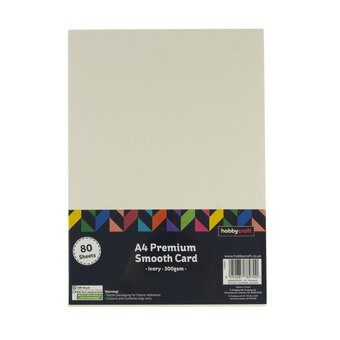 Ivory Premium Smooth Card A4 80 Pack | Hobbycraft